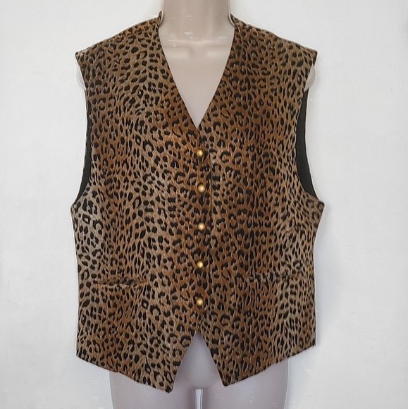 Jackets & Coats | Vintage Leopard Print Vest | Poshmark